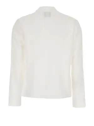 LEPLAIN White Blouse With Front Neckline And Ruffles In Fabric