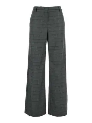 LEPLAIN Grey Trousers With Striped Motif In Wool - Gray