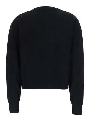LEPLAIN Cropped Crewneck Sweater With Ribbed Trims In Cashmere