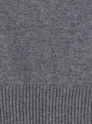 LEPLAIN Grey Cropped Crewneck Sweater With Ribbed Edges In Cashmere For