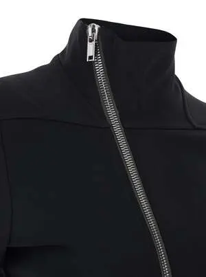 Rick Owens Gary Jacket With High Collar And Asymmetrical Zip Closure In Black Viscose Blend For - Multicolor