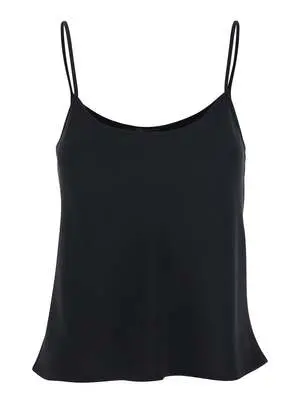 LEPLAIN Black Top With Spaghetti Straps In Satin - Multicolor
