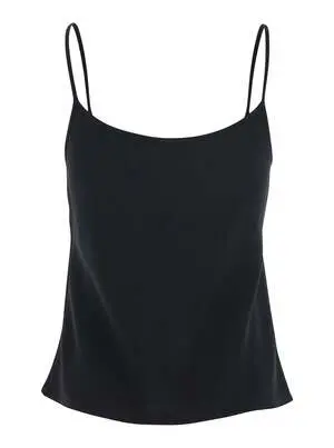 LEPLAIN Black Top With Spaghetti Straps In Satin