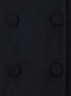 LEPLAIN Short Coat With Halfbelt And Classic Collar In Wool Blend For