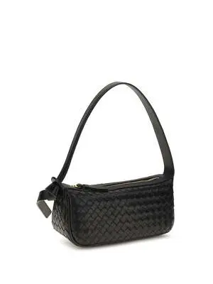 Bottega Veneta Intrecciato Leather Shoulder Bag - Black