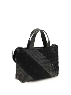 Bottega Veneta Intrecciato Handbag With Suede Stripes