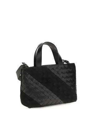 Bottega Veneta Intrecciato Handbag With Suede Stripes