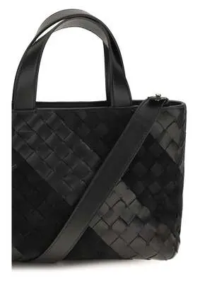 Bottega Veneta Intrecciato Handbag With Suede Stripes