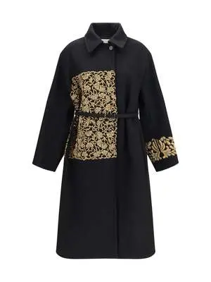 Dries Van Noten Alpaca And Wool Coat With Embroidery