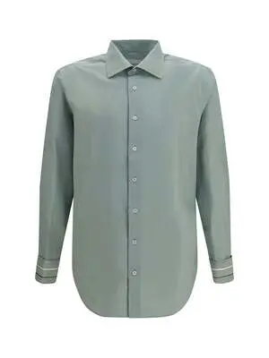 Prada Cotton Shirt With A Worn-in Effect - Green