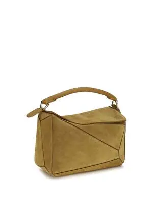 Loewe Small Featherlight Puzzle Suede Handbag