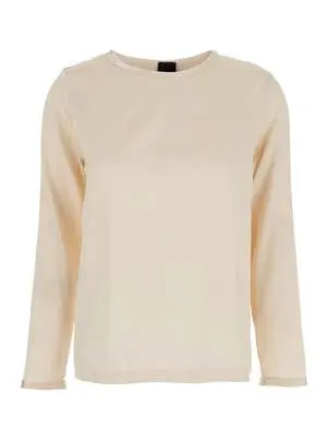 LEPLAIN Beige Silk Long Sleeve Blouse For - Cream