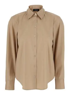 LEPLAIN Beige Cotton Shirt With Classic Collar And Button Cuffs For