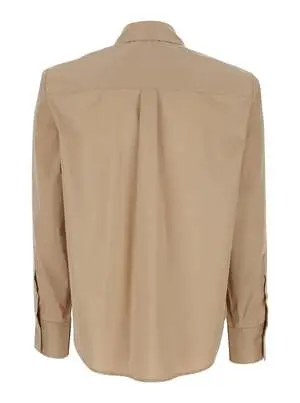 LEPLAIN Beige Cotton Shirt With Classic Collar And Button Cuffs For
