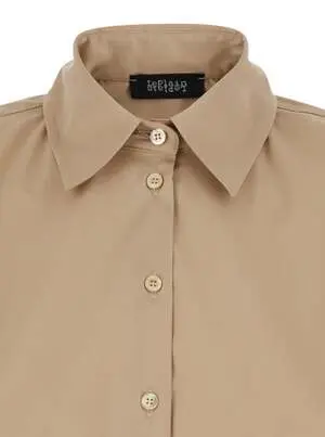 LEPLAIN Beige Cotton Shirt With Classic Collar And Button Cuffs For