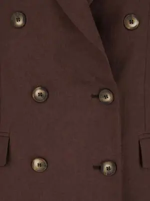 LEPLAIN Double-breasted Jacket With Peak Revers In Linen For