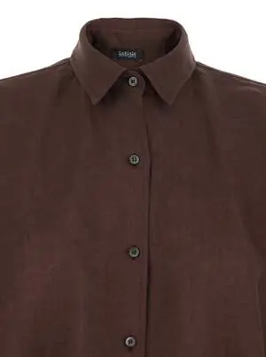 LEPLAIN Linen Shirt With Classic Collar And Button Closure