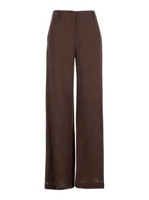 LEPLAIN Wide-leg Linen Pants For - Brown