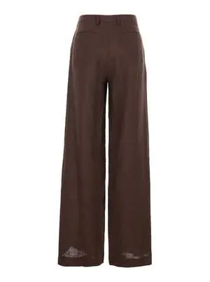 LEPLAIN Wide-leg Linen Pants For