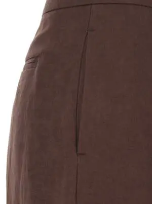 LEPLAIN Wide-leg Linen Pants For