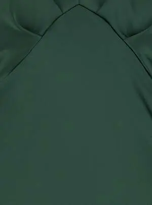 LEPLAIN Green Long Dress With V-neck And Ruffles On The Front In Tech Fabric