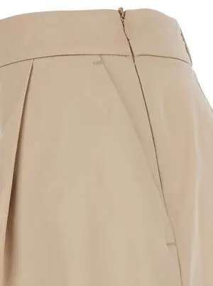 LEPLAIN Beige Shorts With Semi-elasticated Waist And Side Closure In Cotton Blend