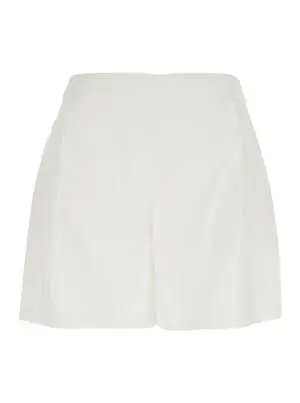 LEPLAIN Shorts With Semi-elasticated Waist And Side Closure In Cotton Blend - White