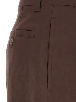 LEPLAIN Linen Front Pleated Shorts For