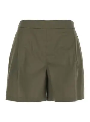 LEPLAIN Shorts With Semi-elasticated Waist And Side Closure In Cotton Blend - Green
