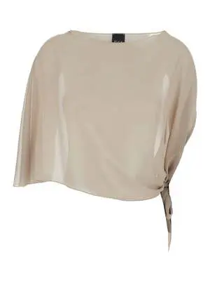LEPLAIN Beige Stole With Side Knot In Tech Fabric - Cream