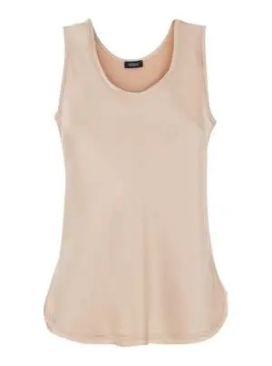 LEPLAIN Pink Sleeveless Top With Round Neck In Satin - Multicolor