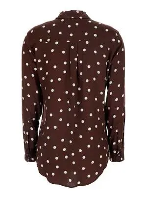 LEPLAIN Pois Pocket Shirt Brown Shirt With Pockets And Polka Dot Design In Polyester