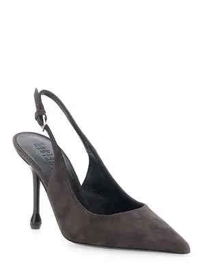 LEPLAIN Pointed Toe Heels With Adjustable Strap In Suede For