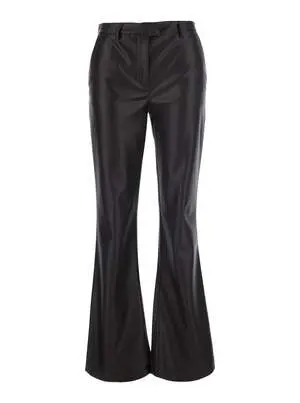 LEPLAIN Pants With Belt Loops And Back Pocket In Ecoleather For - Brown