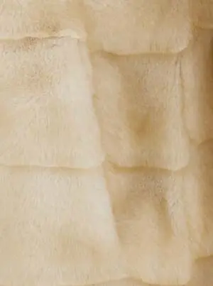 LEPLAIN Beige Shearling With Raised Collar In Eco-fur For