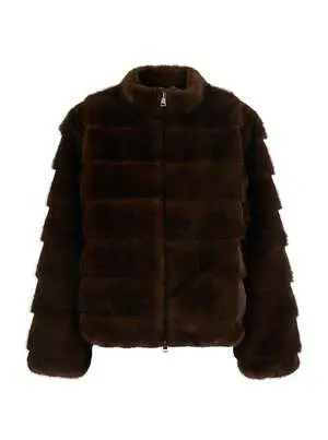 LEPLAIN Shearling With Raised Collar In Eco-fur For