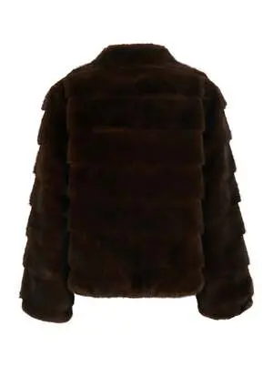 LEPLAIN Shearling With Raised Collar In Eco-fur For