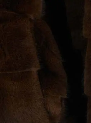 LEPLAIN Shearling With Raised Collar In Eco-fur For