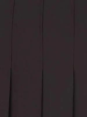 LEPLAIN Brown Midi Skirt With Hiddden Side Zip Closure And Pleated Design In Tech Fabric For