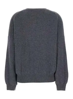 LISA YANG Veira' Sweater With Dropped Shoulders And Ribbed Finishes In Cashmere For - Gray