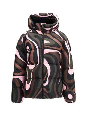 Emilio Pucci Printed Hooded Puffer Jacket - Multicolor