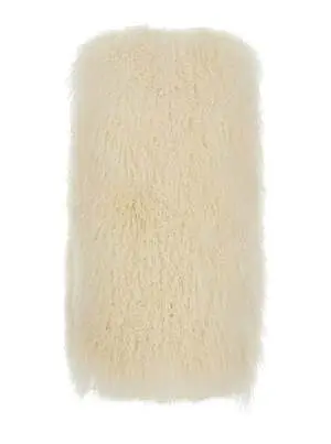 LEPLAIN Beige Fur Jacket With Sleeveless Design In Fur For