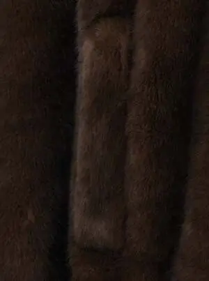 LEPLAIN Shearling With Zip Closure And Drawstring Hood In Eco-fur For
