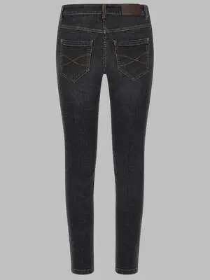 Brunello Cucinelli Pantalone Cinque Tasche Slim Fit In Denim - Black