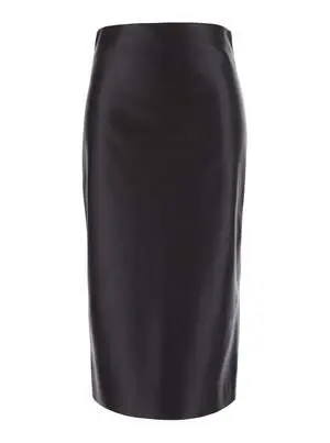 LEPLAIN Leplain Women Brown Skirt With Zip Closure At The Back In Ecoleather For Women