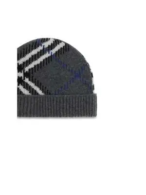 Burberry Checked Cashmere-blend Beanie