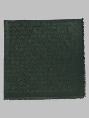 Saint Laurent Sciarpa Jacquard In Seta E Lana - Green