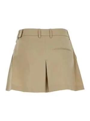 LEPLAIN Beige Shorts With Pleated Design In Tech Fabric