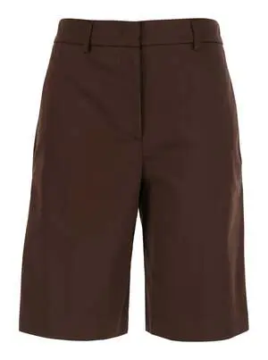 LEPLAIN Brown Bermuda Shorts Belt Loops And Two Back Welt Pockets In Cotton For - Multicolor