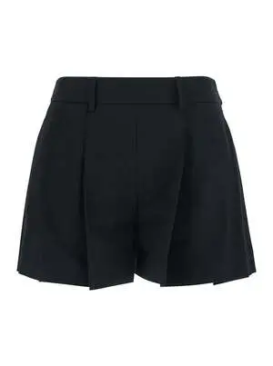 LEPLAIN Shorts With Pleated Design In Fabric - Black